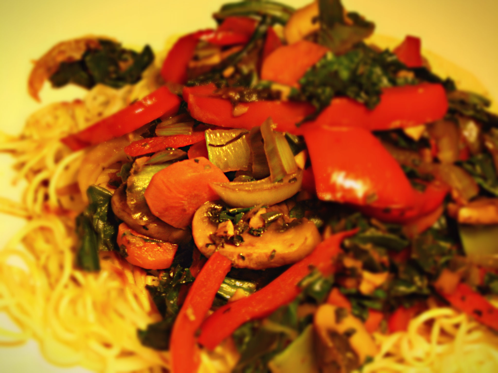 Crispy Noodle Pancake with Stirfry Vegetables | Chef Without a Kitchen